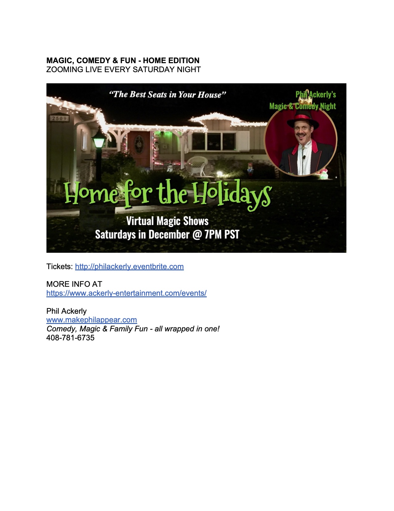 MAGIC, COMEDY & FUN – HOME EDITION – Campbell Area AARP Chapter